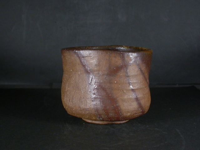 備前焼 穴窯 備前焼人気作家 多久 守 四方桟盛蓋共箱付き手捻り緋襷・黄ゴマ抹茶茶碗2 備前焼卸・小売 六べえ